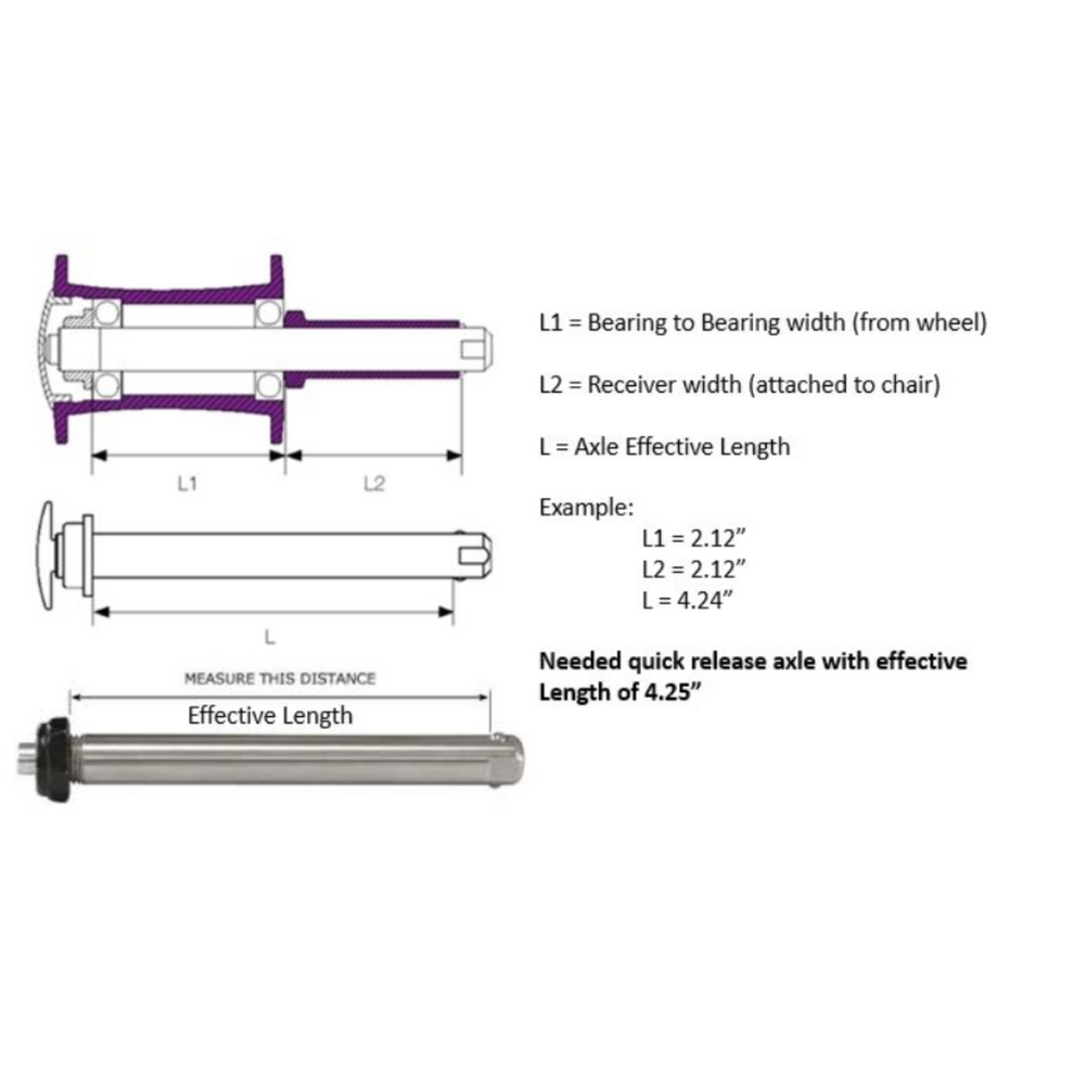 Quick Release Wheelchair Axle Pins – 1/2" Diameter – Wheelchair Outfitters